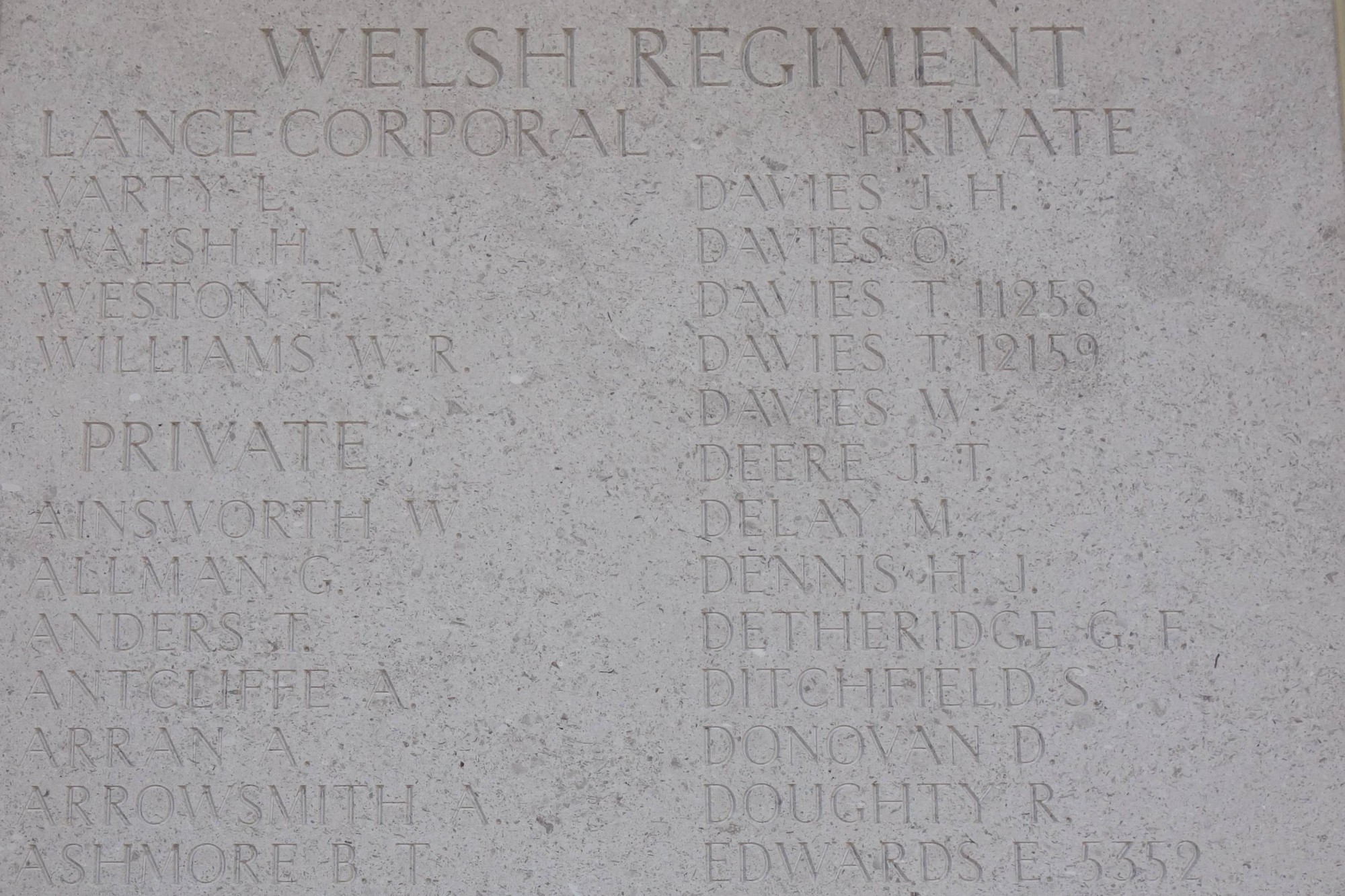 Private Alfred Arrowsmith Welsh Regiment